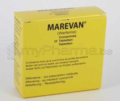 Pharmacie Dansaert 1000 Bruxelles : MAREVAN 5 MG 25 COMP